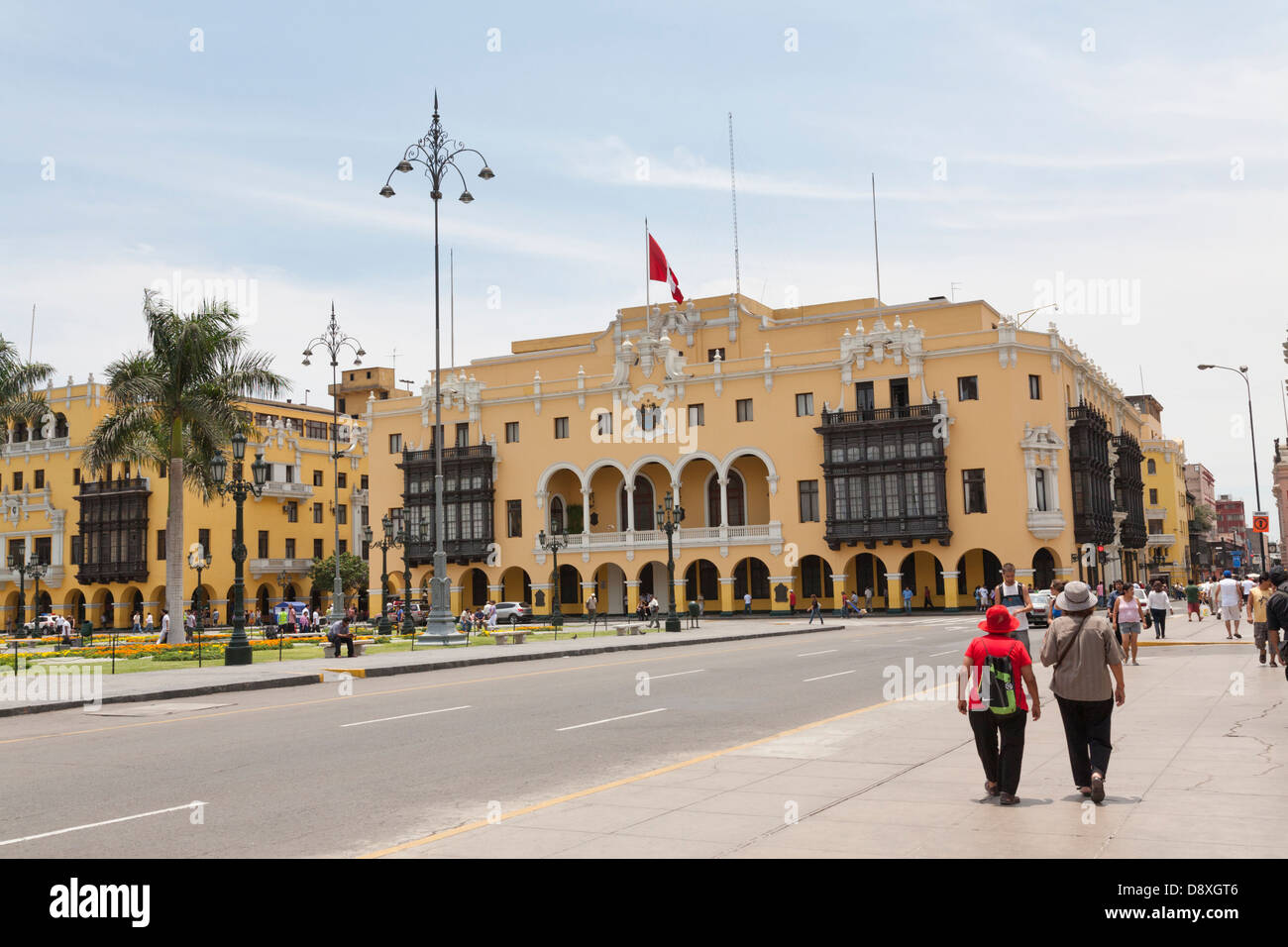 Municipalidad de Lima, City Hall, Plaza Mayor, Lima, Peru Stock Photo ...