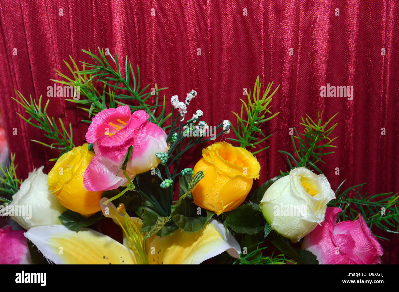 artificial flower bouquet background Stock Photo - Alamy