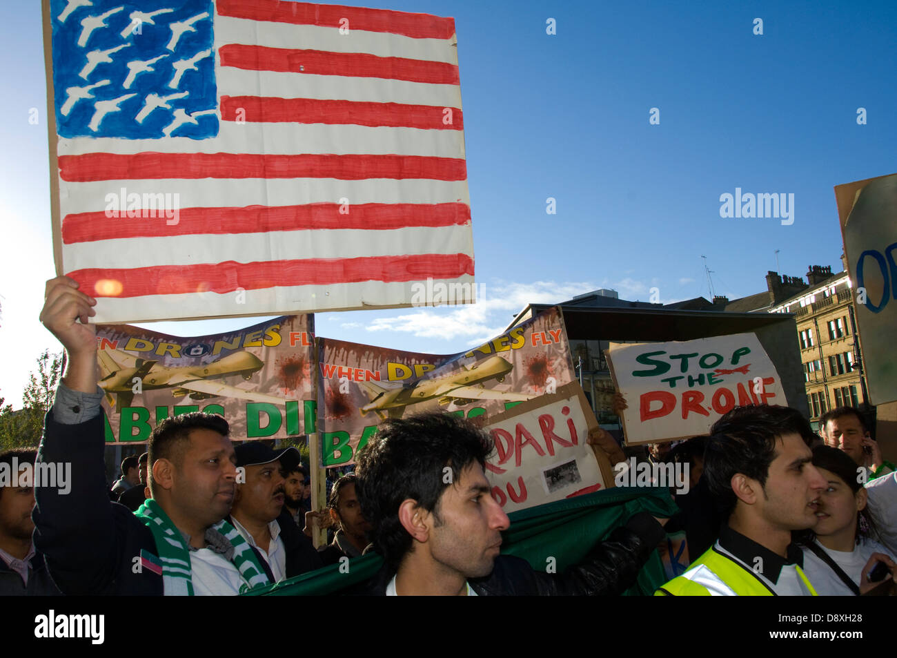 Anti American protest against drones in Bradford Stock Photo - Alamy