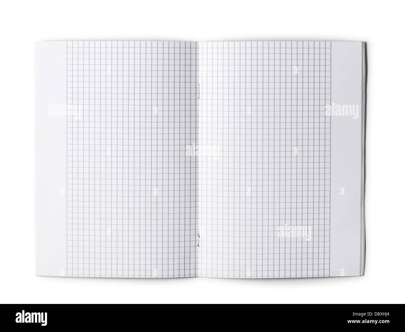 Open empty school notebook with squared pages Stock Photo - Alamy