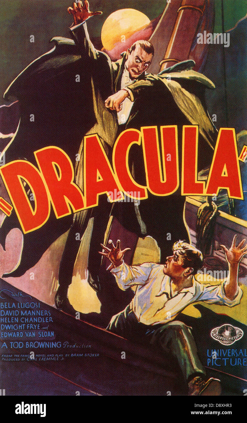 Dracula vampire horror movie poster film vintage old 1930s hi-res stock ...