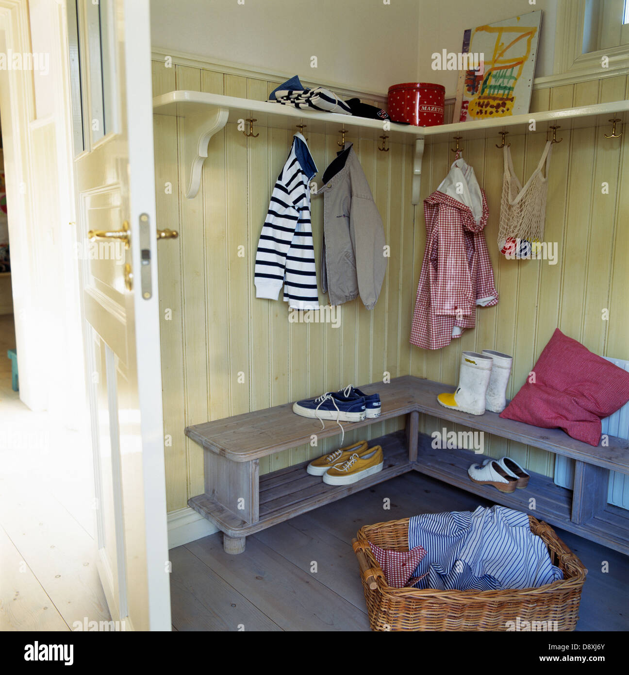 Clothes and Shoes in a Hall Stock Photo - Alamy