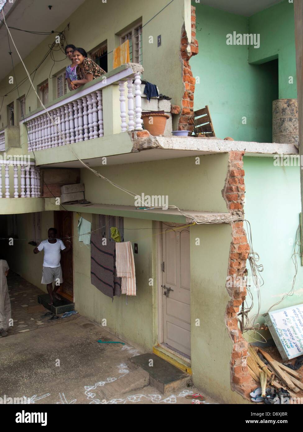 Feb 18, 2013 - Yelahanka, Karnataka, India - Demolished walls of a ...