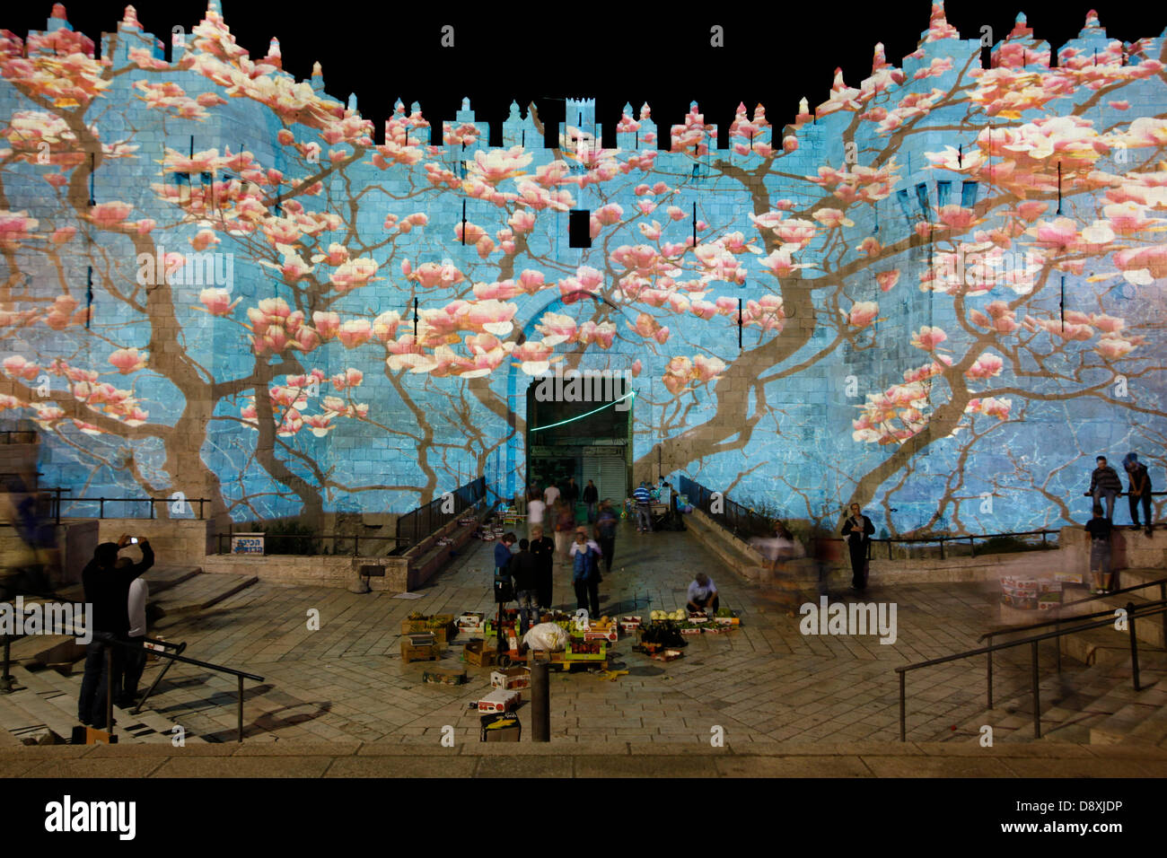 A light projection show over Nablus Gate or Bab al-Amud also called ...