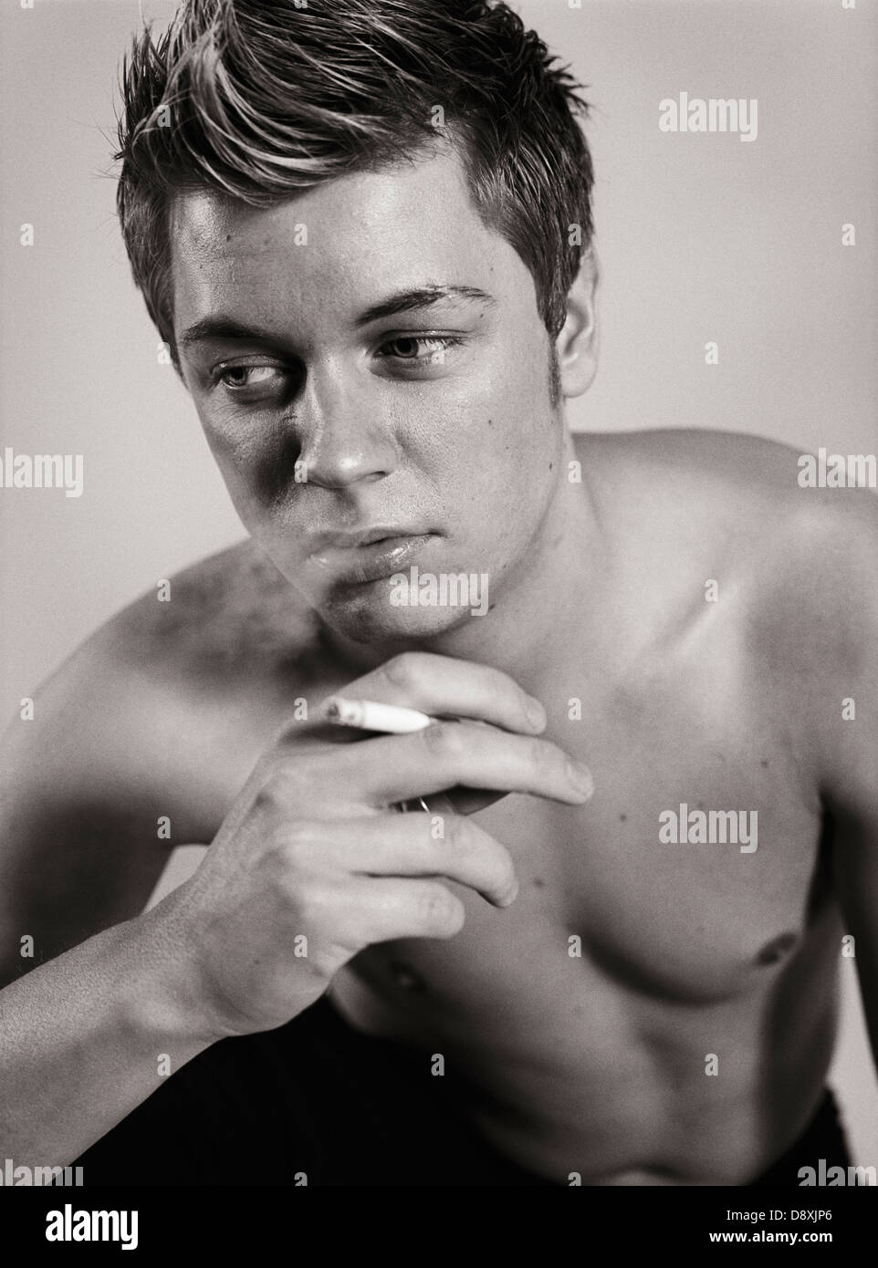 A Smoking Man Stock Photo - Alamy