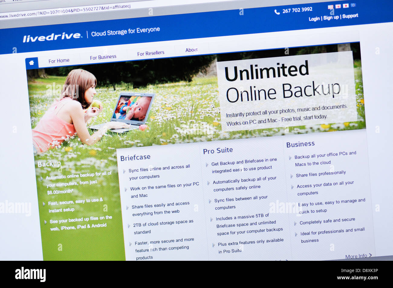 Online data backup website Stock Photo - Alamy