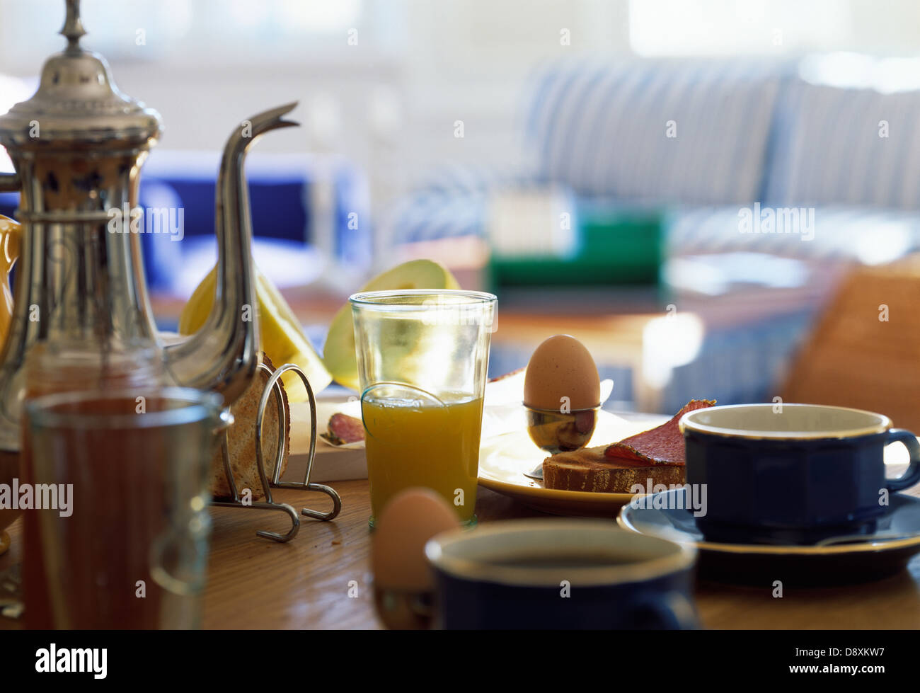 Breakfast on a Table Stock Photo - Alamy