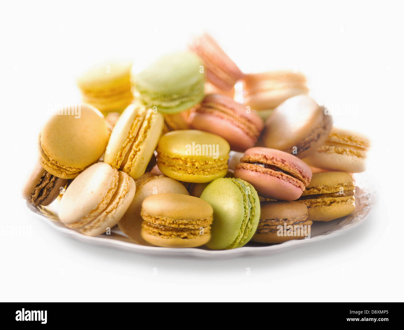 Plate of assorted macaroons Stock Photo - Alamy