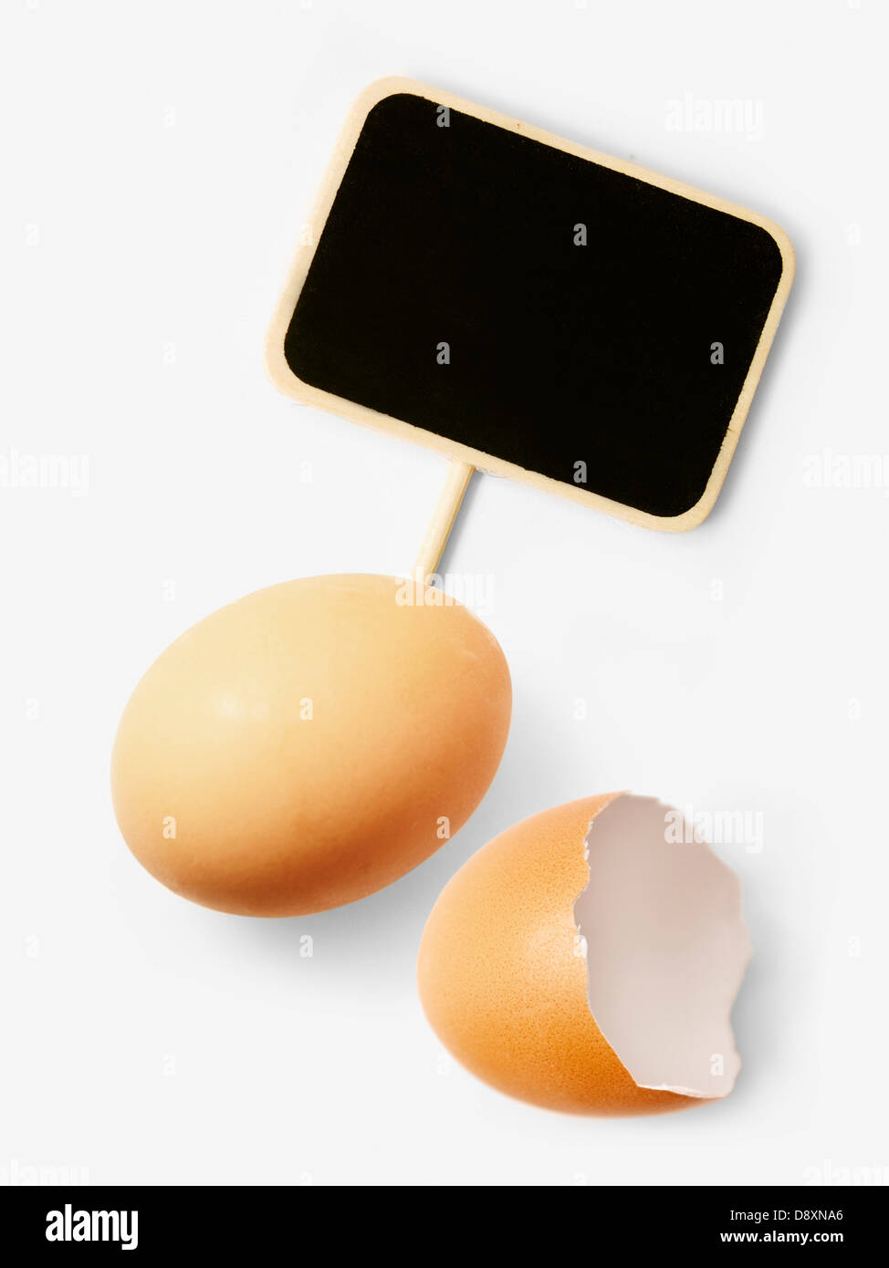 Eggs and small sign Stock Photo - Alamy