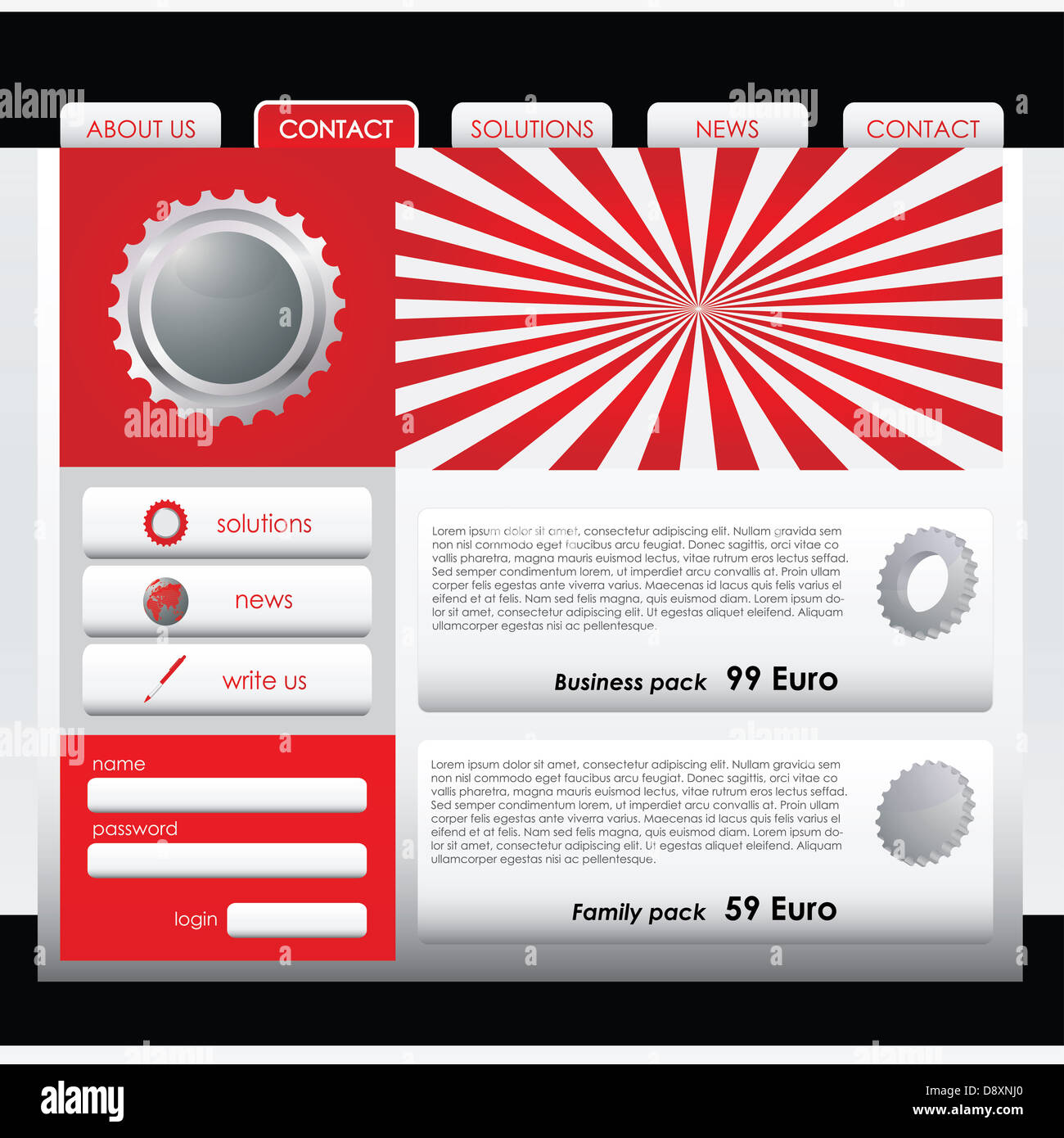 Website design template, Vector illustration Stock Photo - Alamy