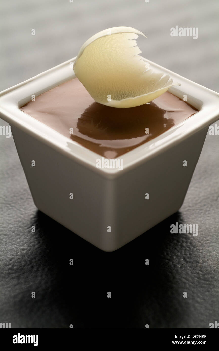 Dark chocolate cream dessert Stock Photo - Alamy