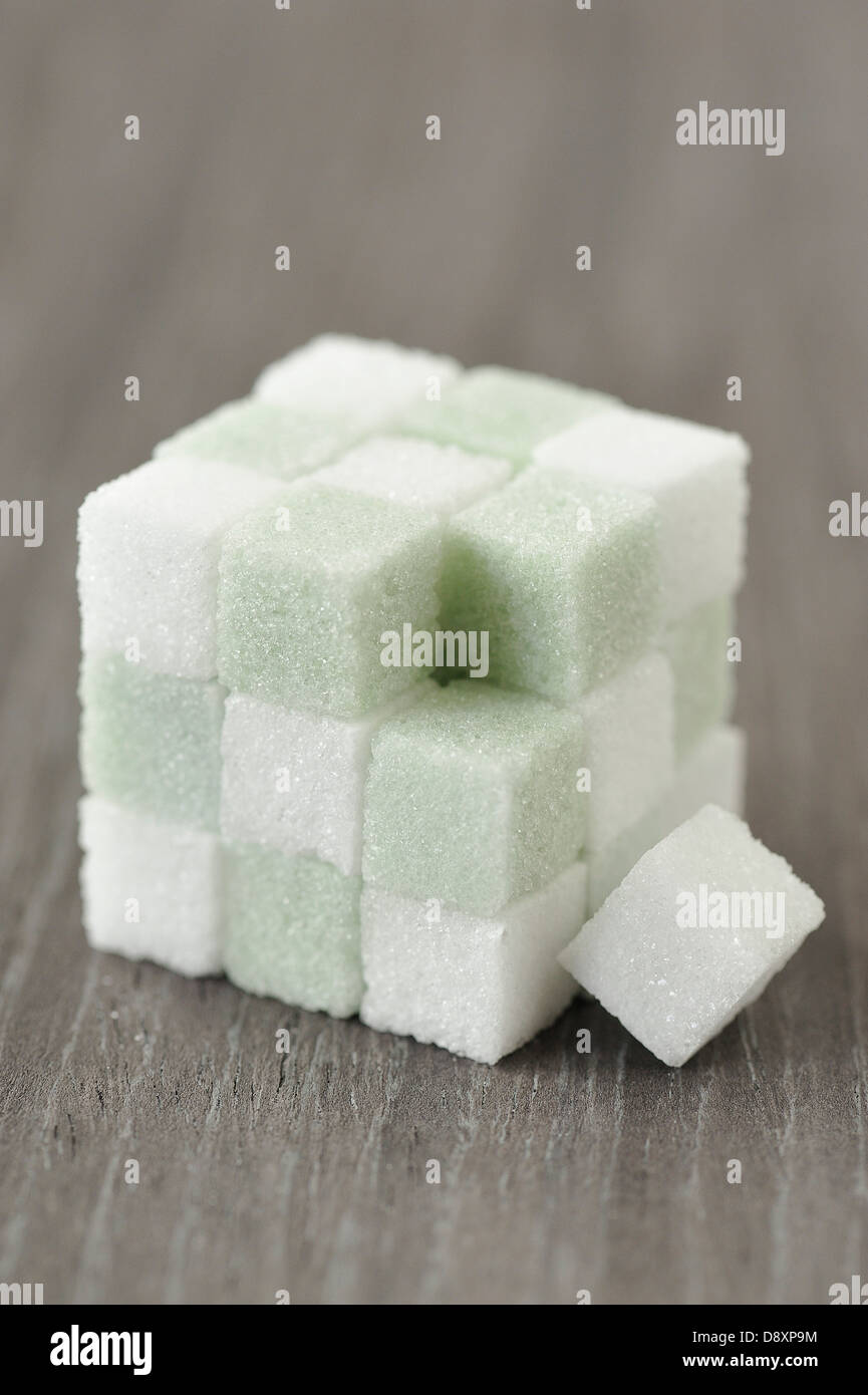 Cube of colored sugar lumps Stock Photo - Alamy