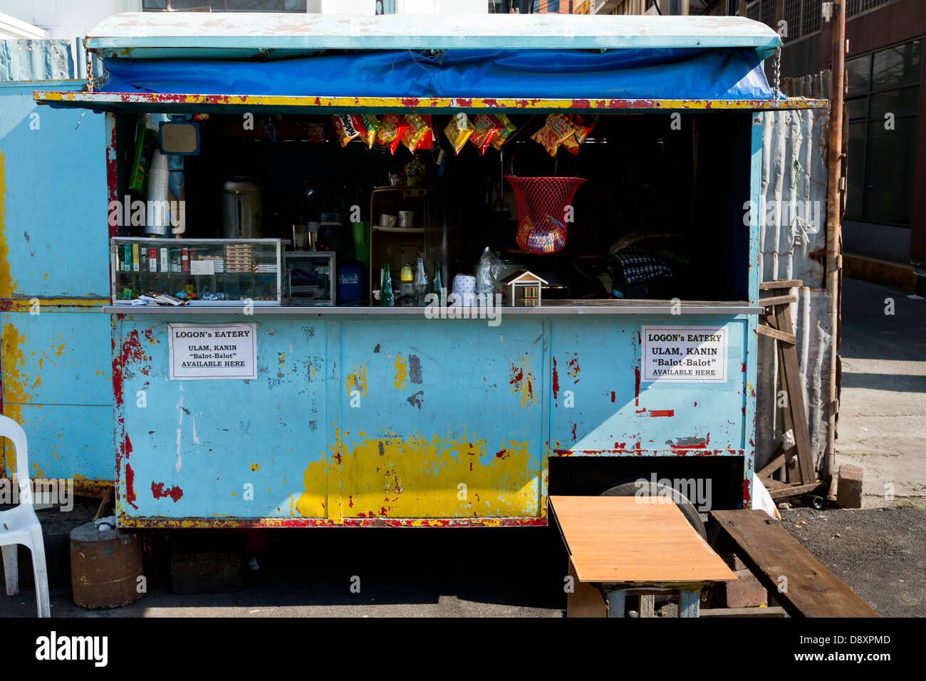 Blue Kiosk in Malate District in Manila, Philippines Stock Photo - Alamy
