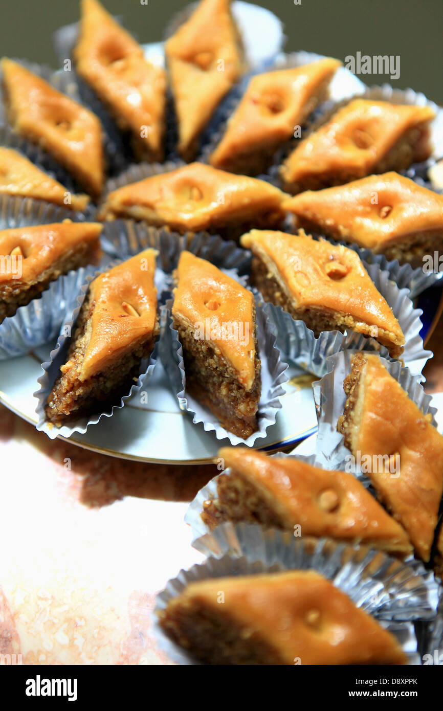 Tray of Baklava,Oriental pastries Stock Photo - Alamy