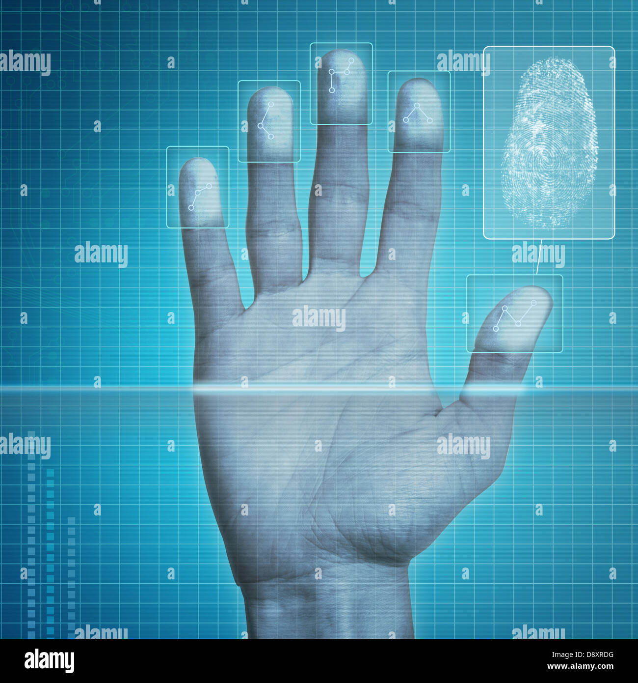 Futuristic fingerprint scanning device - biometric security system ...