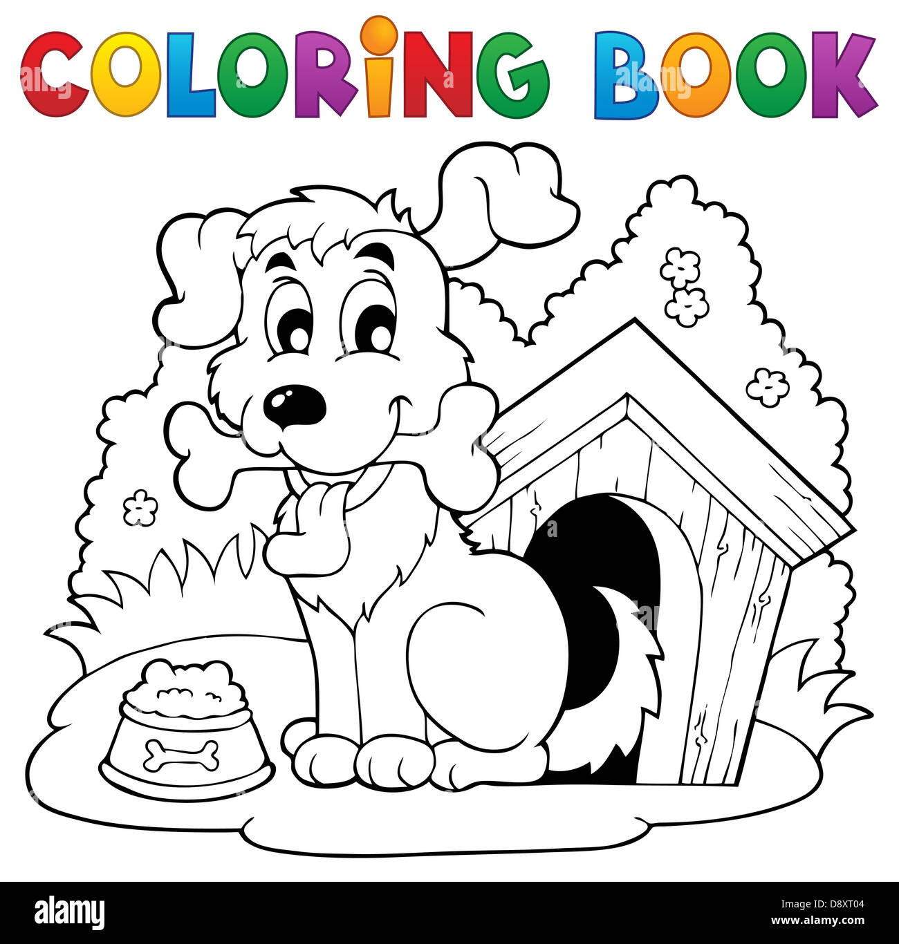 Coloring book dog theme 1 - picture illustration Stock Photo - Alamy