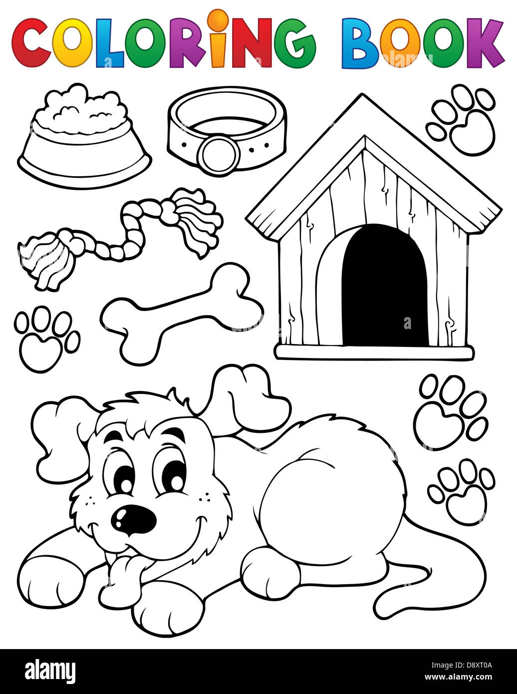Coloring book dog theme 2 - picture illustration Stock Photo - Alamy