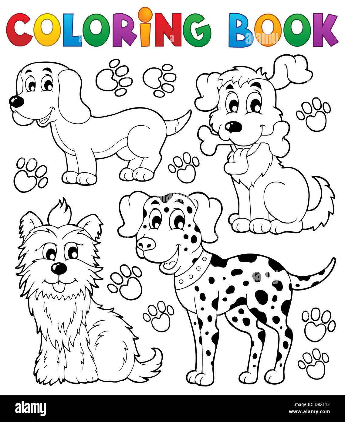 Coloring book dog theme 5 - picture illustration Stock Photo - Alamy