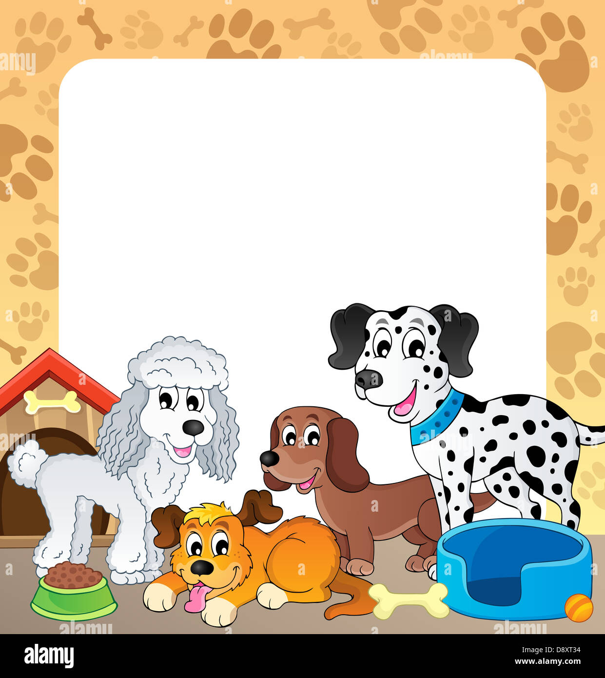 Frame with dog theme 1 - picture illustration Stock Photo - Alamy