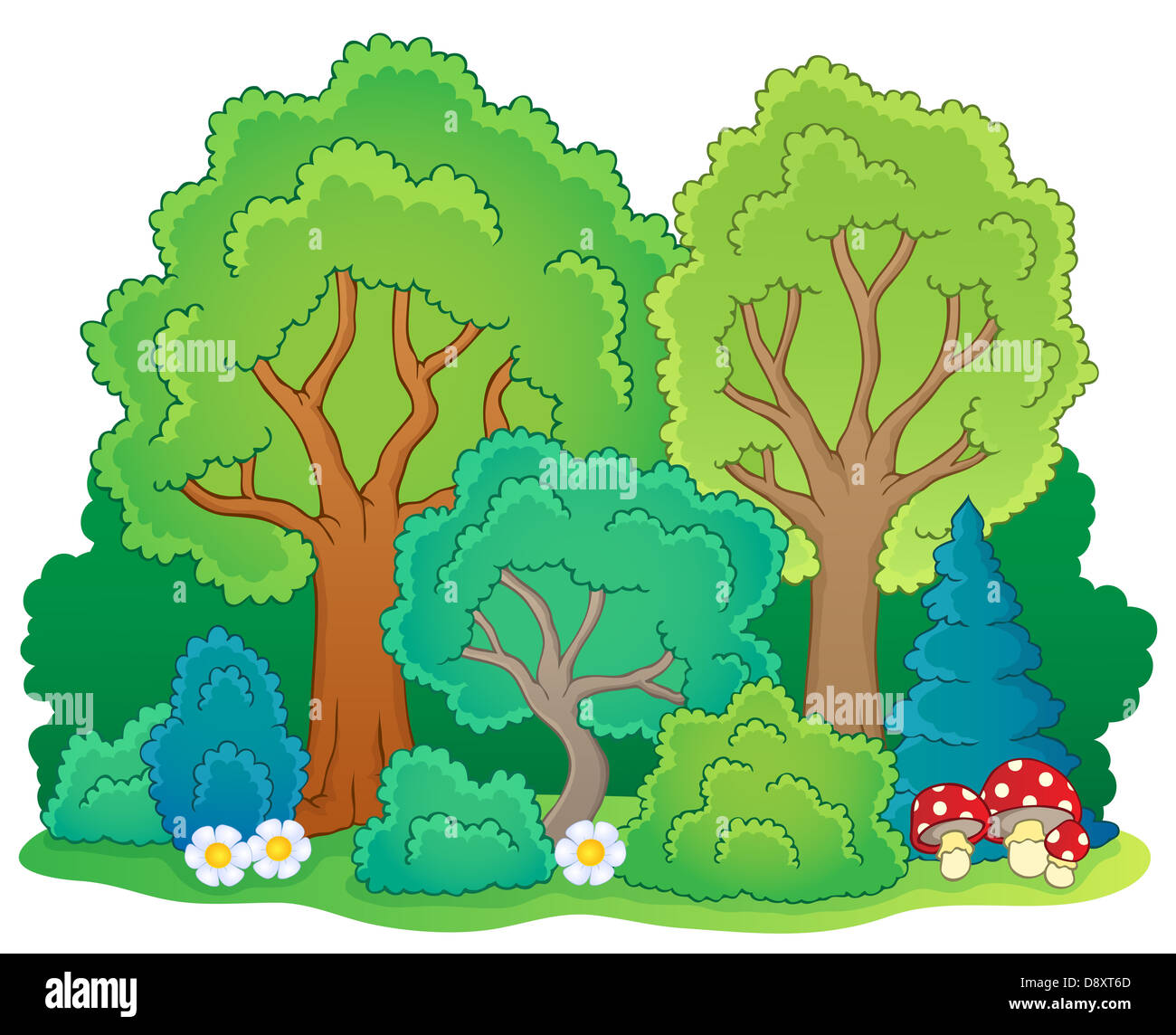 Tree theme image 5 - picture illustration Stock Photo - Alamy