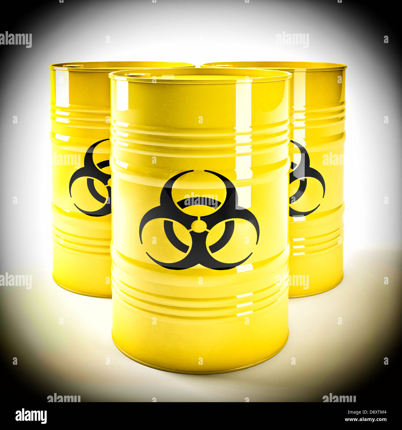 3d image of yellow biohazard barell Stock Photo - Alamy