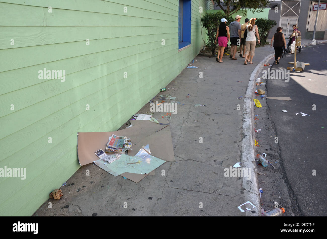 Dirty street after New Year's Junkanoo parade, Nassau, Bahamas Stock ...