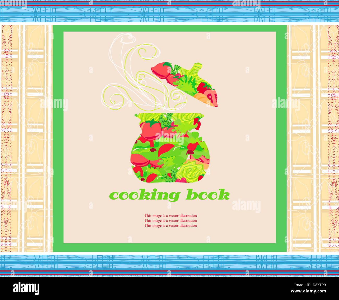 cooking book cover. vector illustration Stock Photo - Alamy
