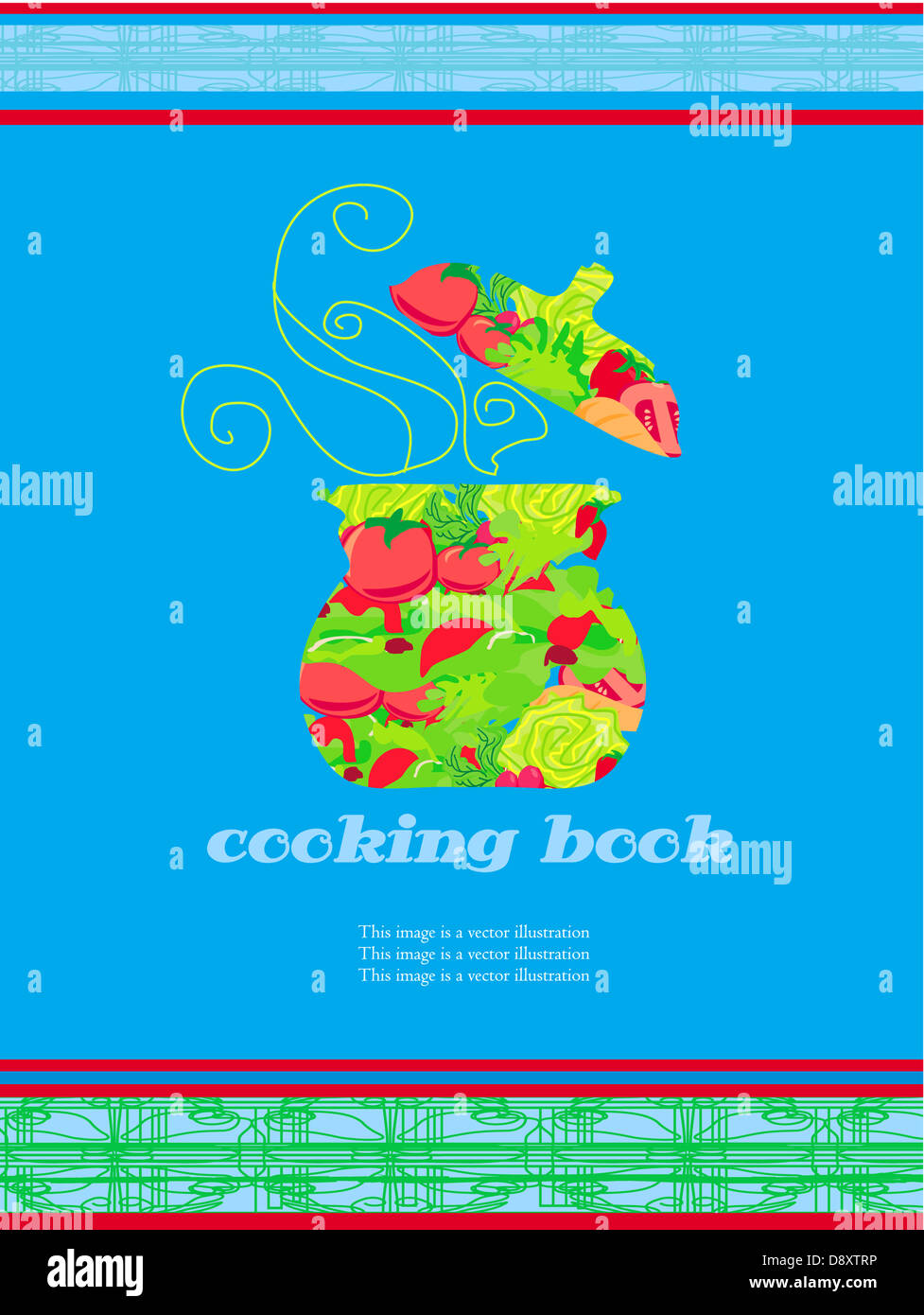 cooking book cover. vector illustration Stock Photo - Alamy