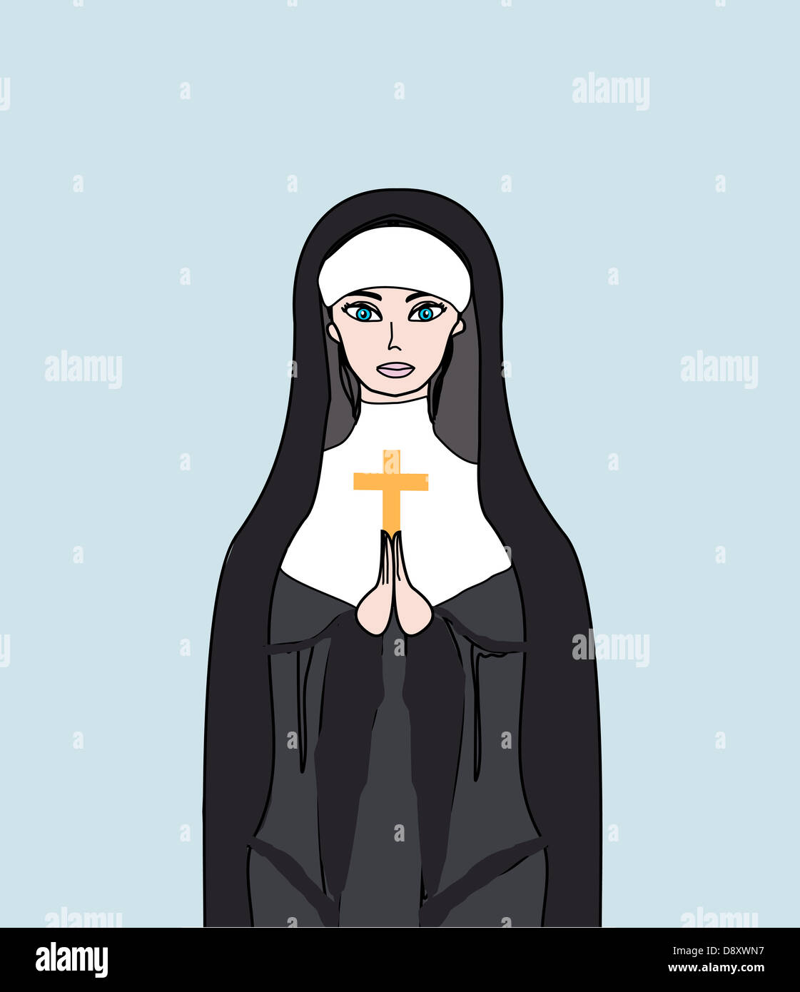 Vector illustration of nun Stock Photo - Alamy
