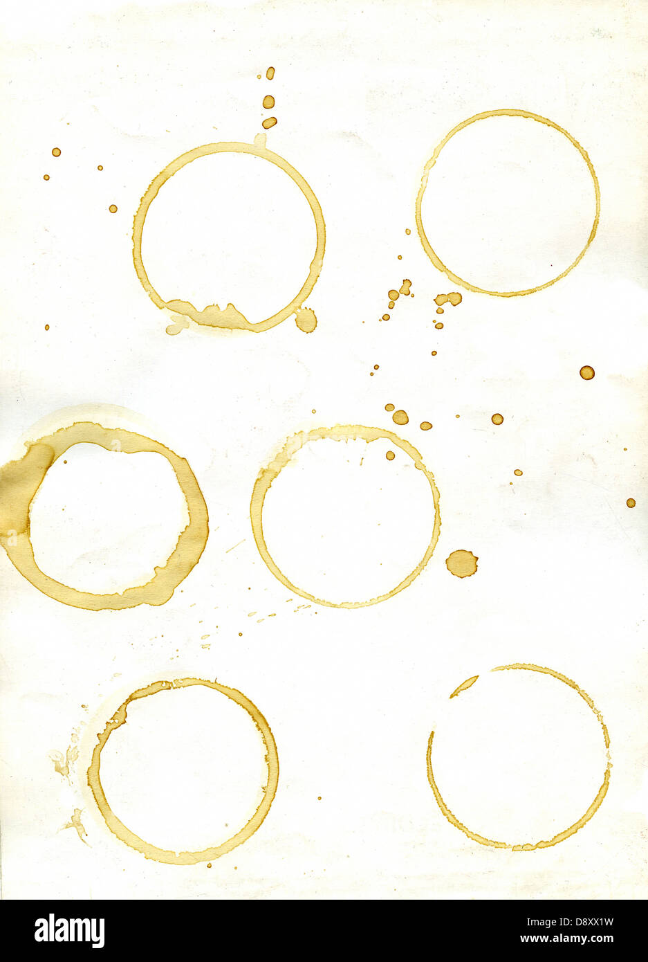 Set of various coffee stains isolated on white Stock Photo - Alamy