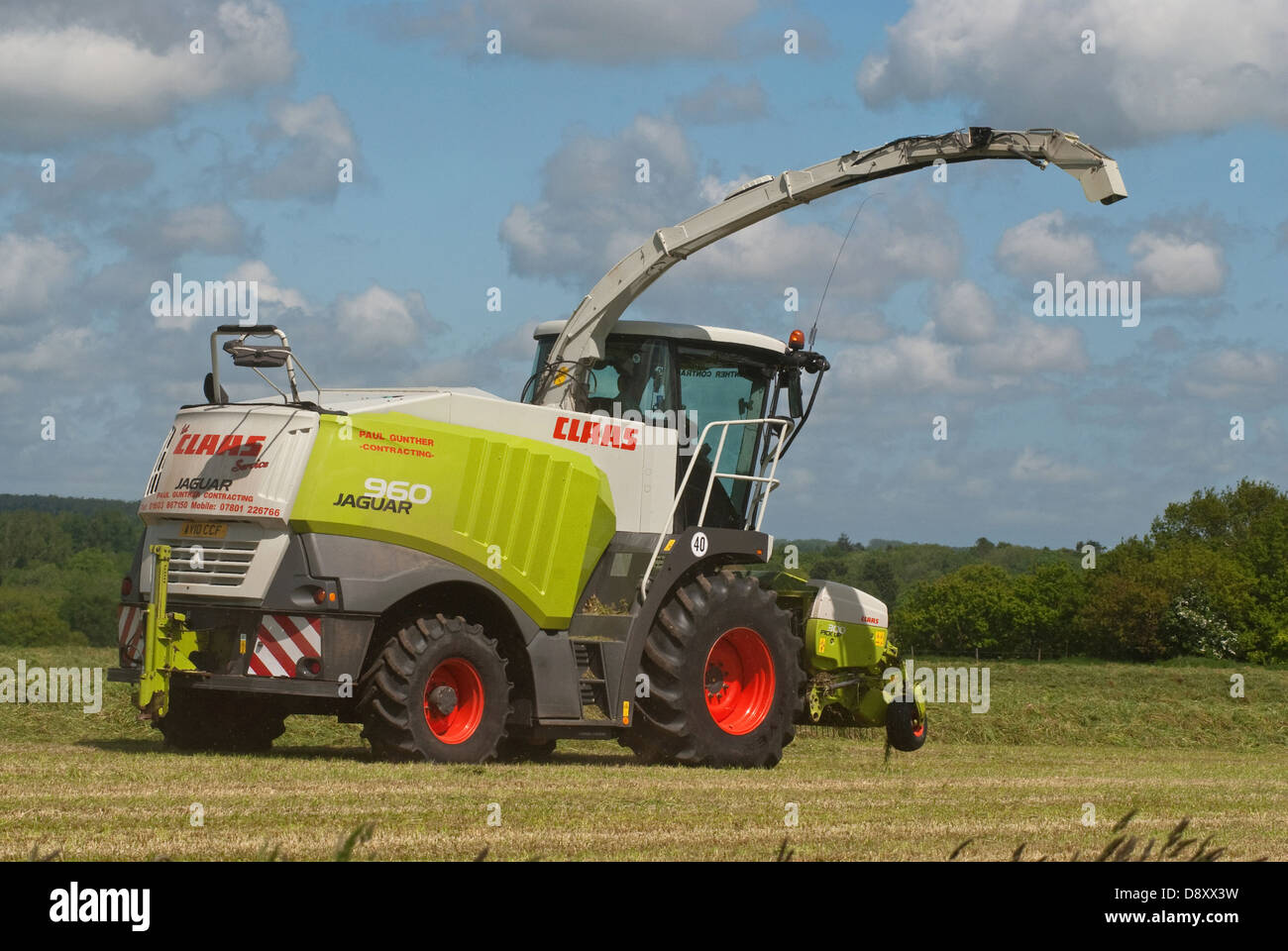 Harvesting grass for silage making for cattle feed Stock Photo - Alamy