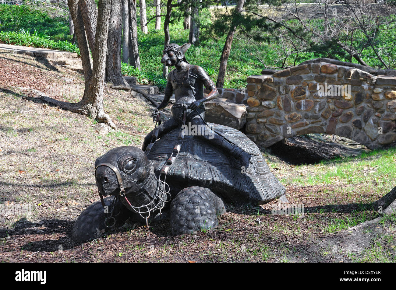 Sculpture of an elf in Highland Park, Dallas, Texas, USA Stock Photo ...