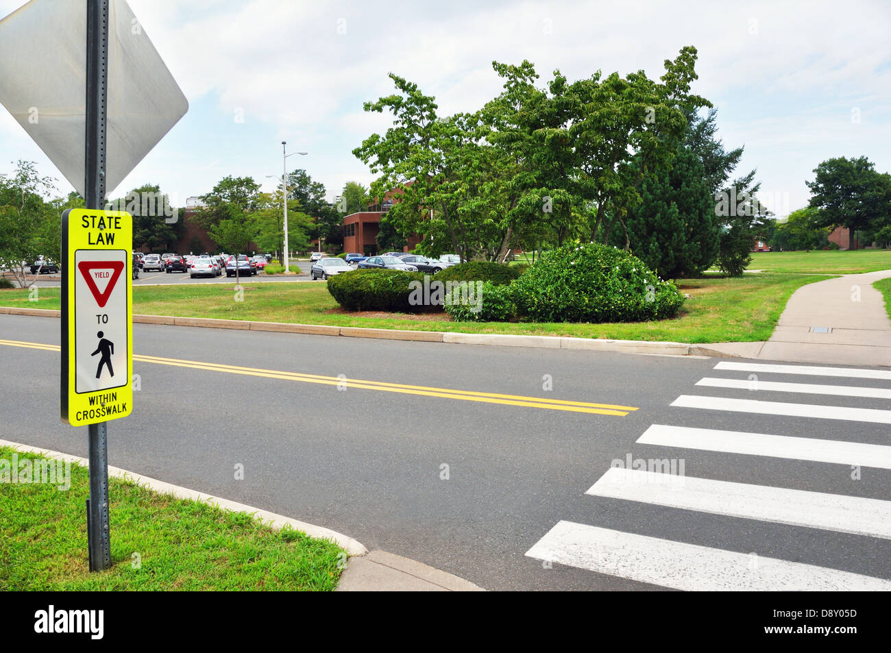 Pedestrian Crosswalk Yield Sign High Resolution Stock Photography and ...