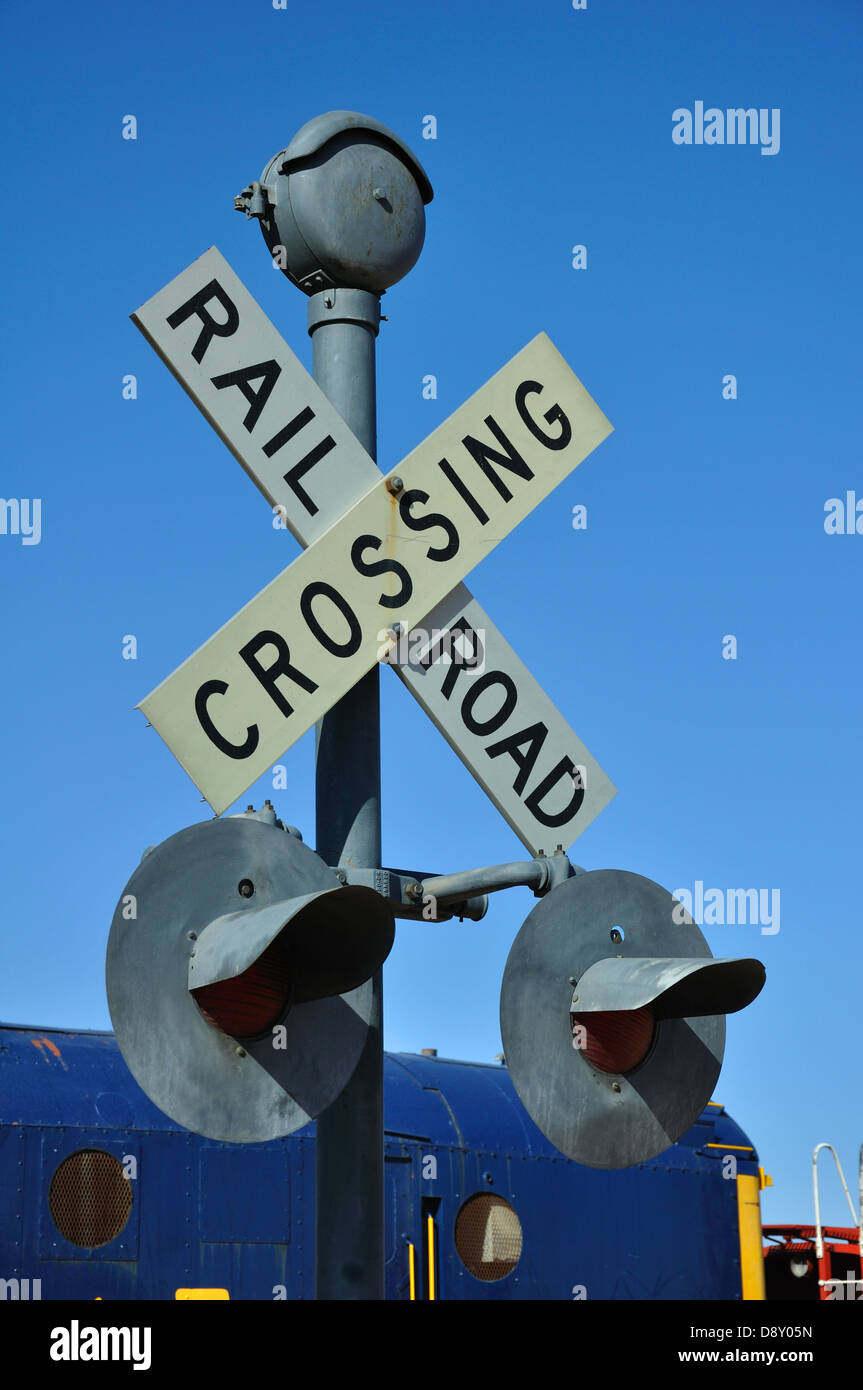 Railroad crossing sign Stock Photo - Alamy