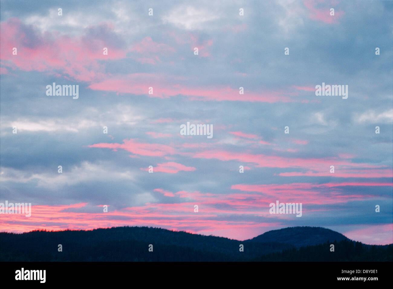 Clouds coloured by sunset Stock Photo - Alamy