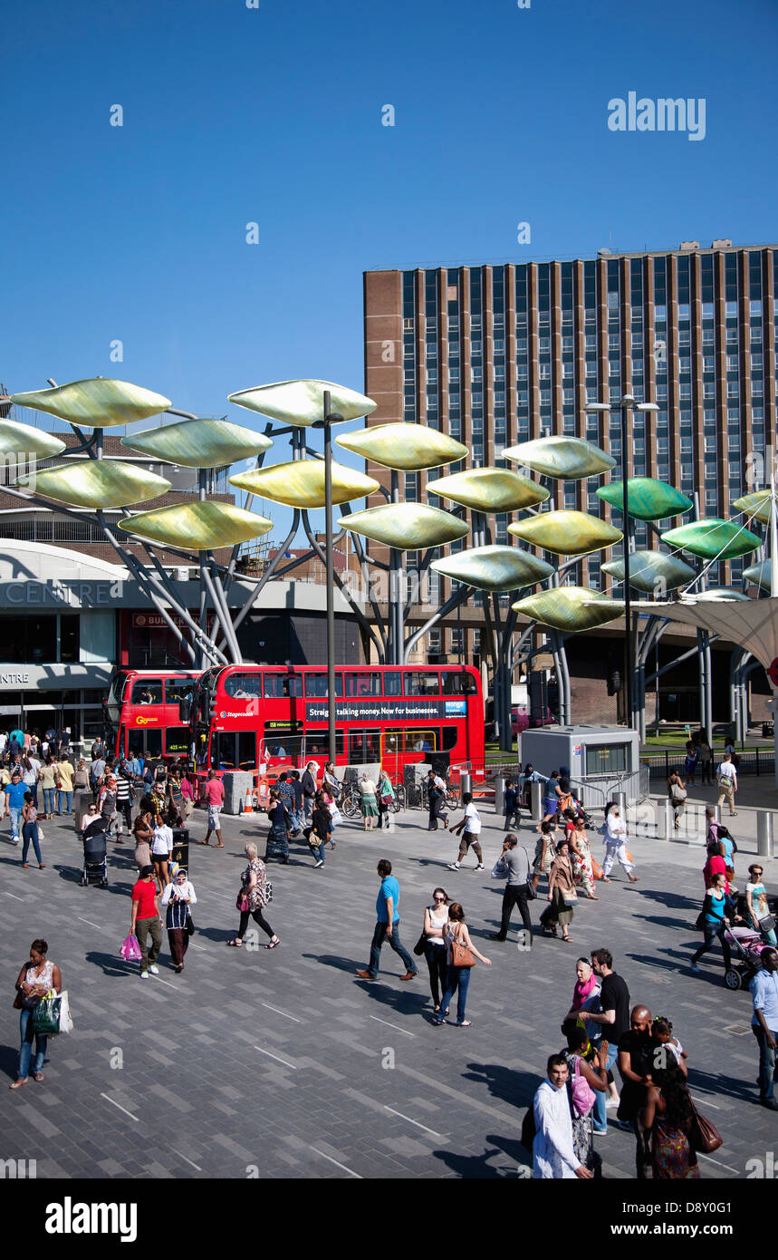 The Stratford Shoal sculpture in front of Stratford Shopping Centre ...