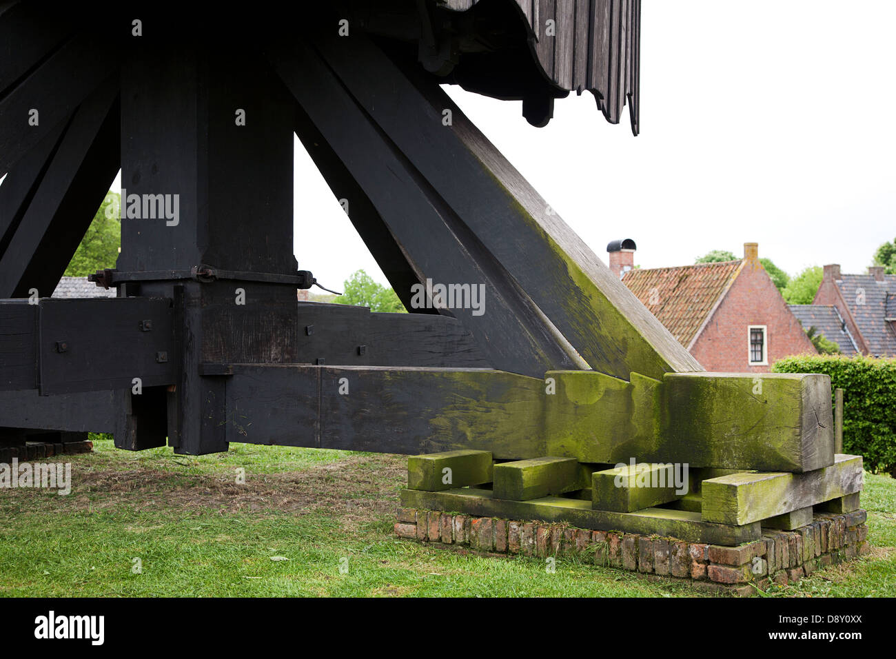 Foot of windmill in village Fortress Bourtange, Groningen, The ...