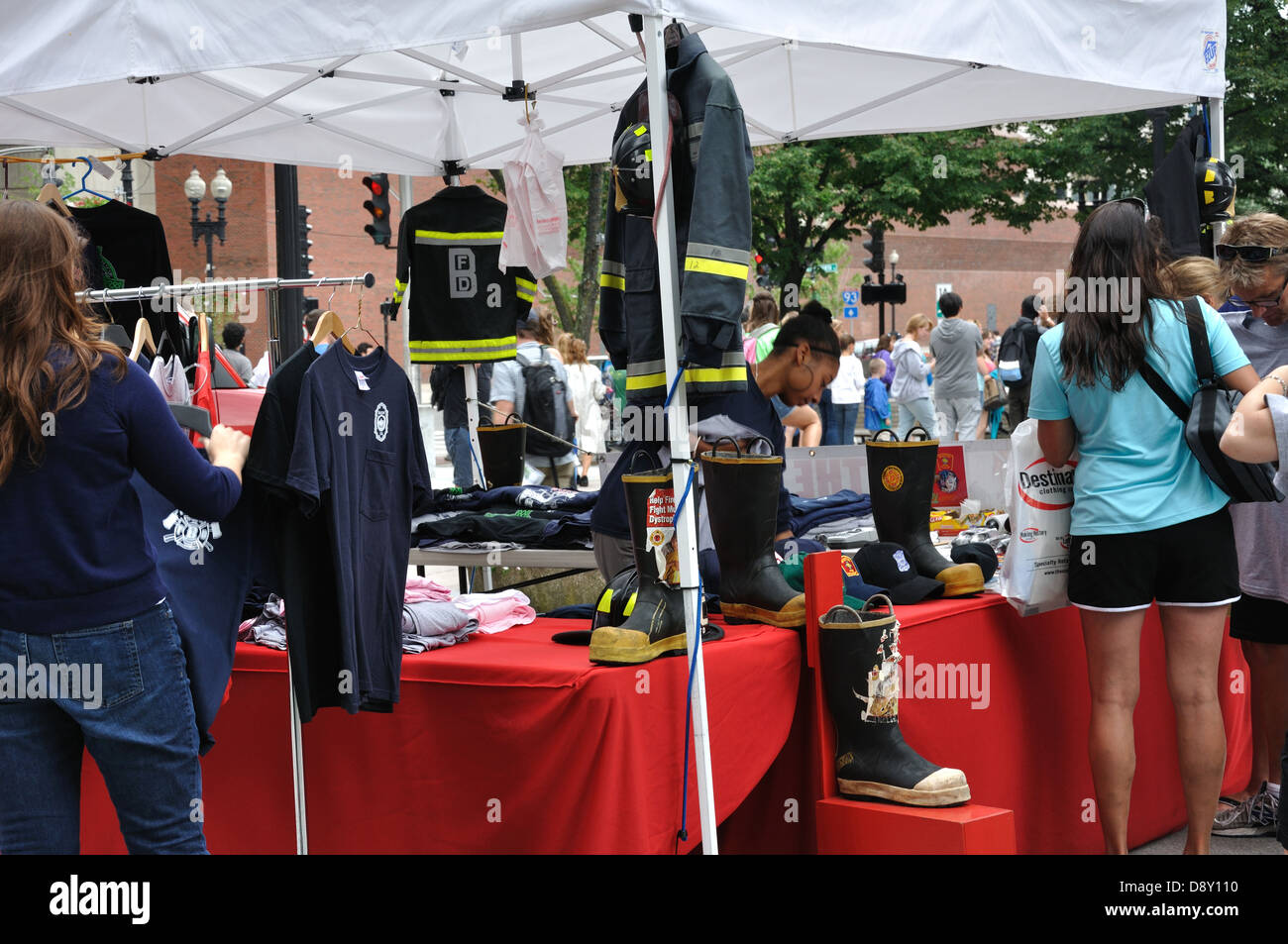 Fire department fundraising campaign, Boston, Massachusetts, USA Stock ...