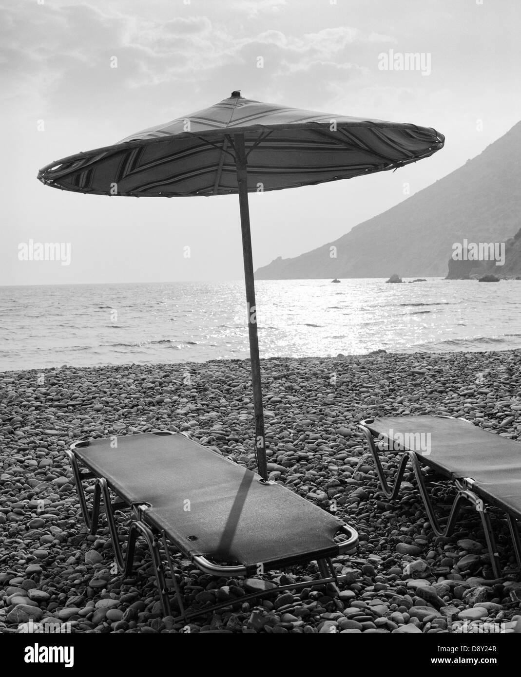 Beach sun parasol Black and White Stock Photos & Images - Alamy