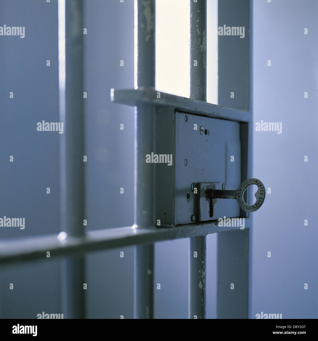 Nelson Mandela's former cell door in the Maximum Security prison at ...