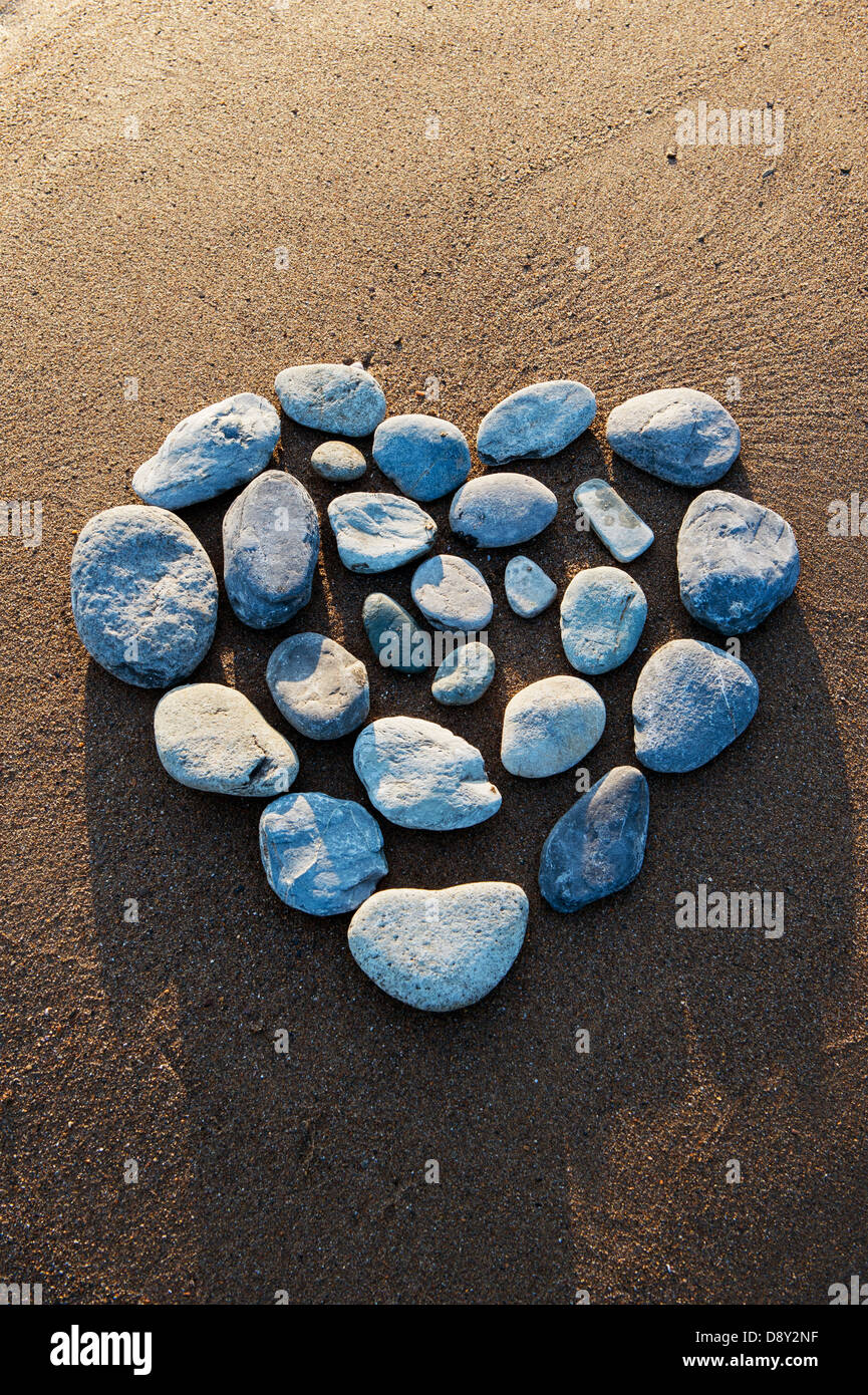 Heart Shape Pebbles on a beach. Devon, UK Stock Photo - Alamy