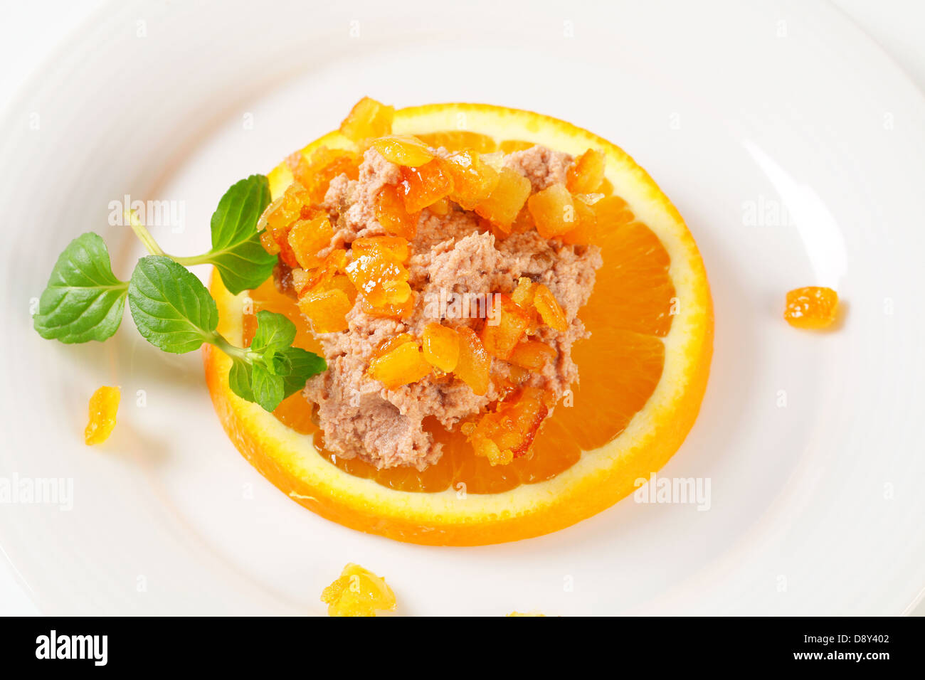 Meat spread with orange succade Stock Photo - Alamy