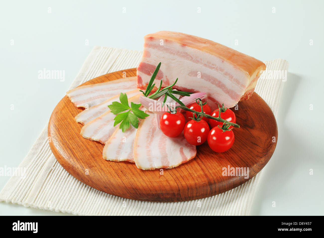 Slab of pork belly with rind Stock Photo - Alamy