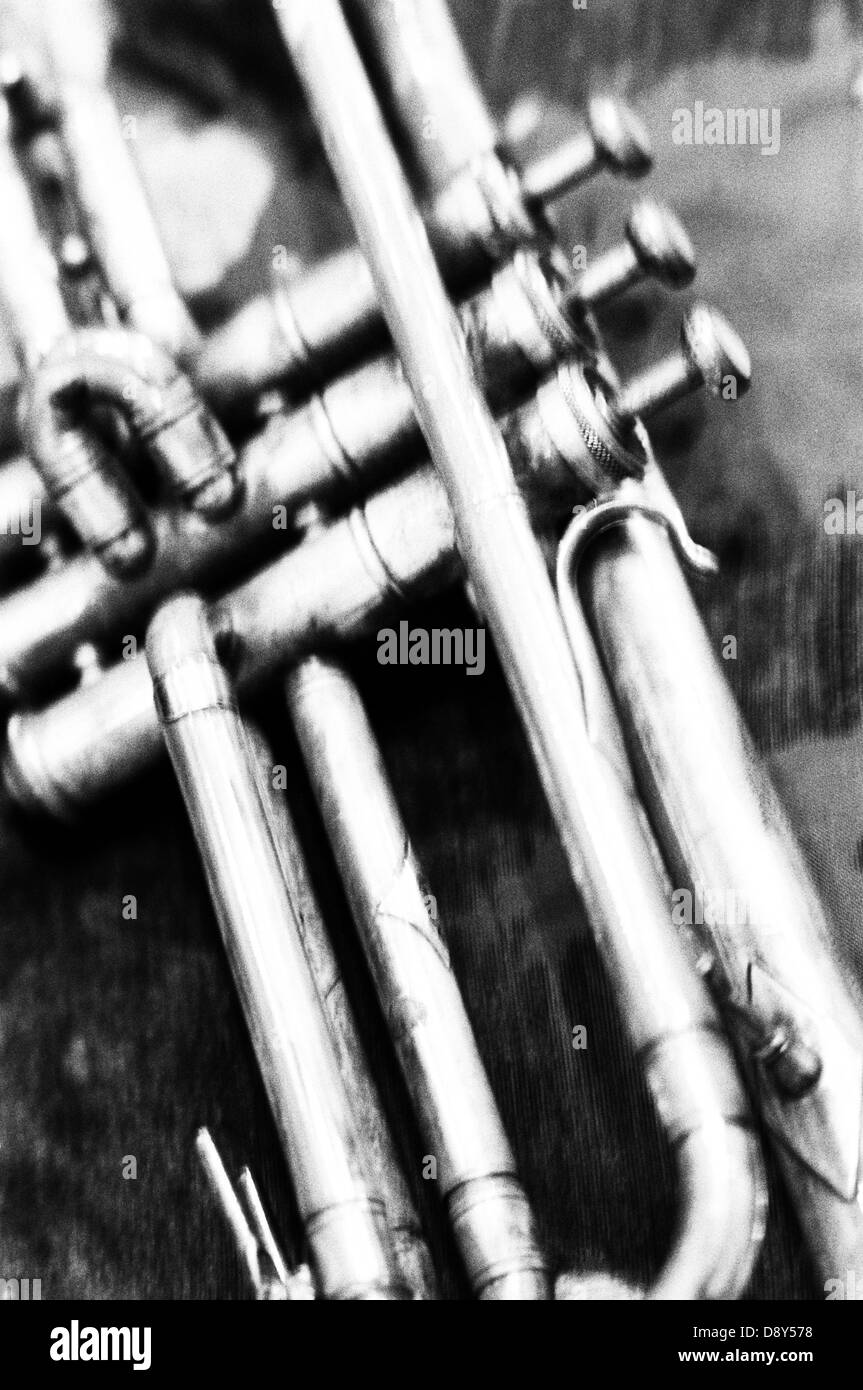 Close-up on a trumpet Stock Photo - Alamy