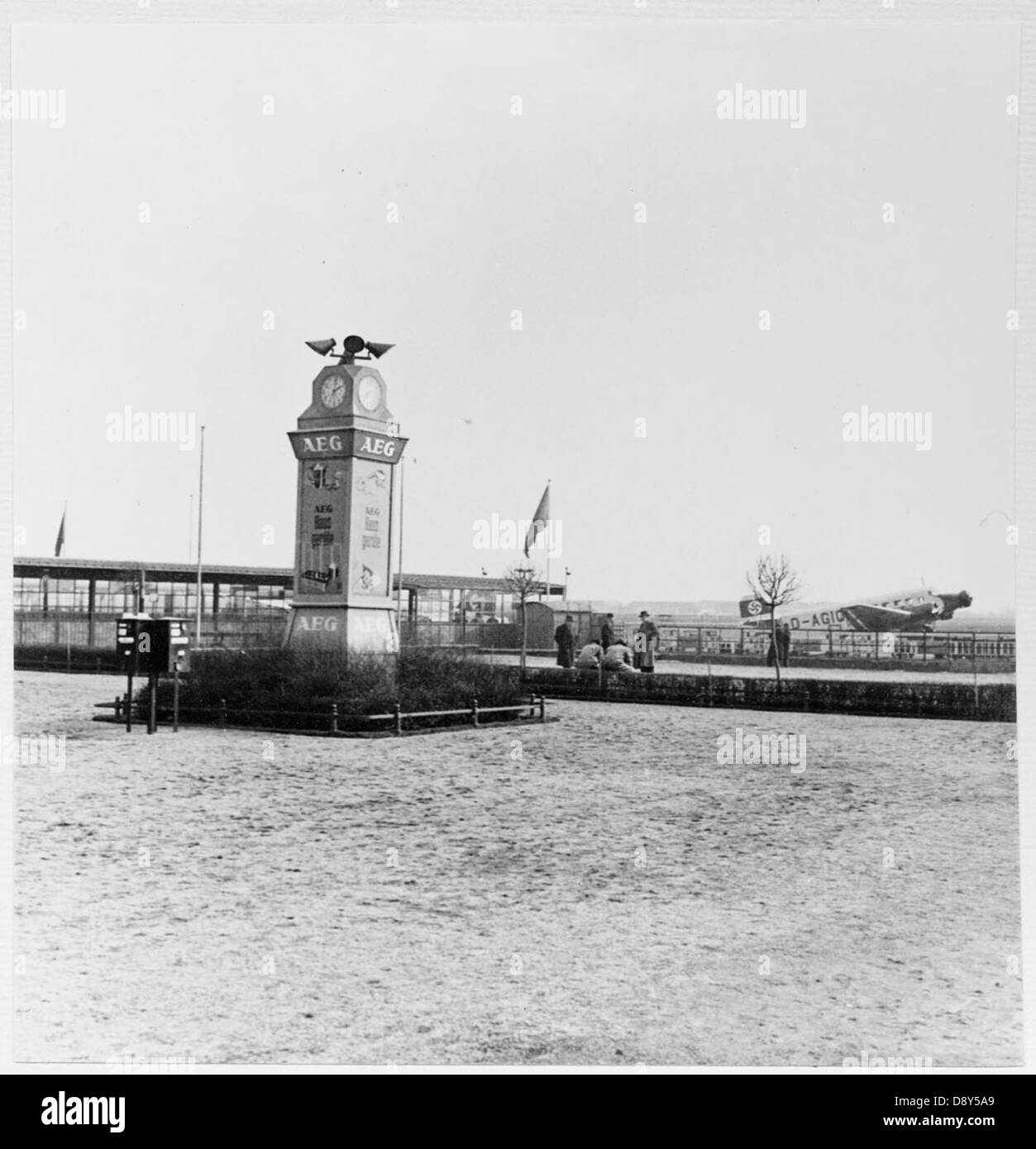 This 1937 photograph shows the Tempelhof Airport in Berlin, Germany ...