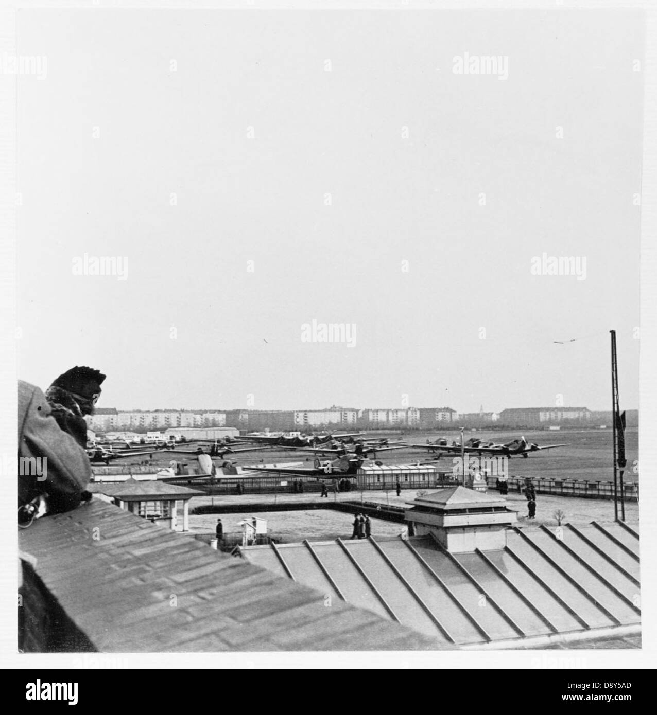 This image shows Tempelhof Airport in Berlin, Germany, in 1937. The ...