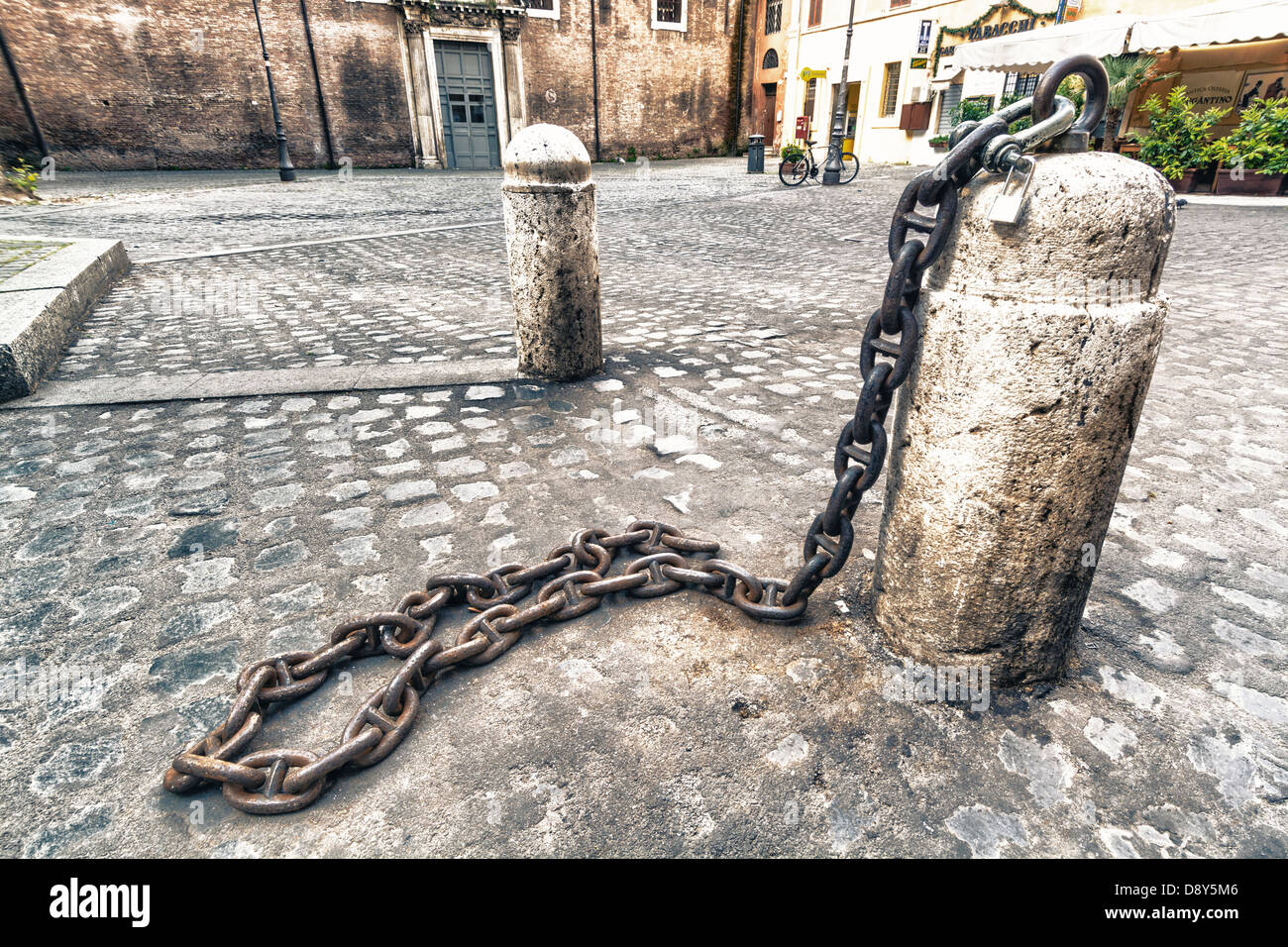 Chains on the street Stock Photo - Alamy