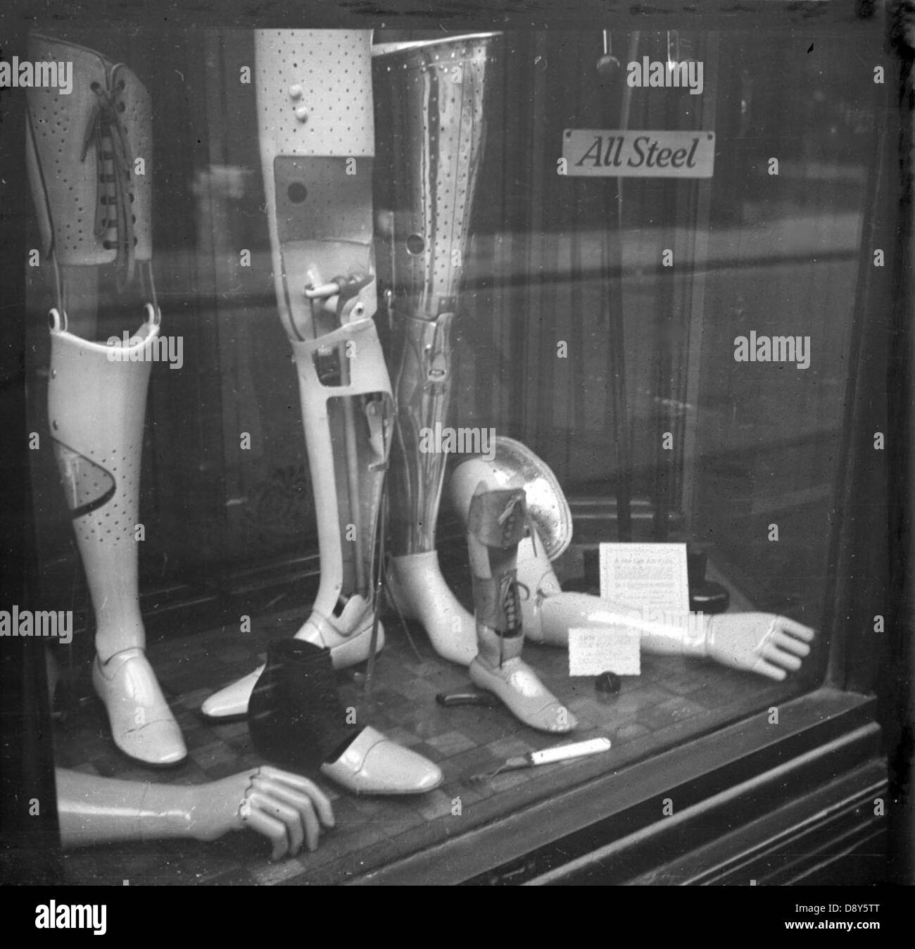 A photograph of a shop window in London from 1946, showcasing the ...