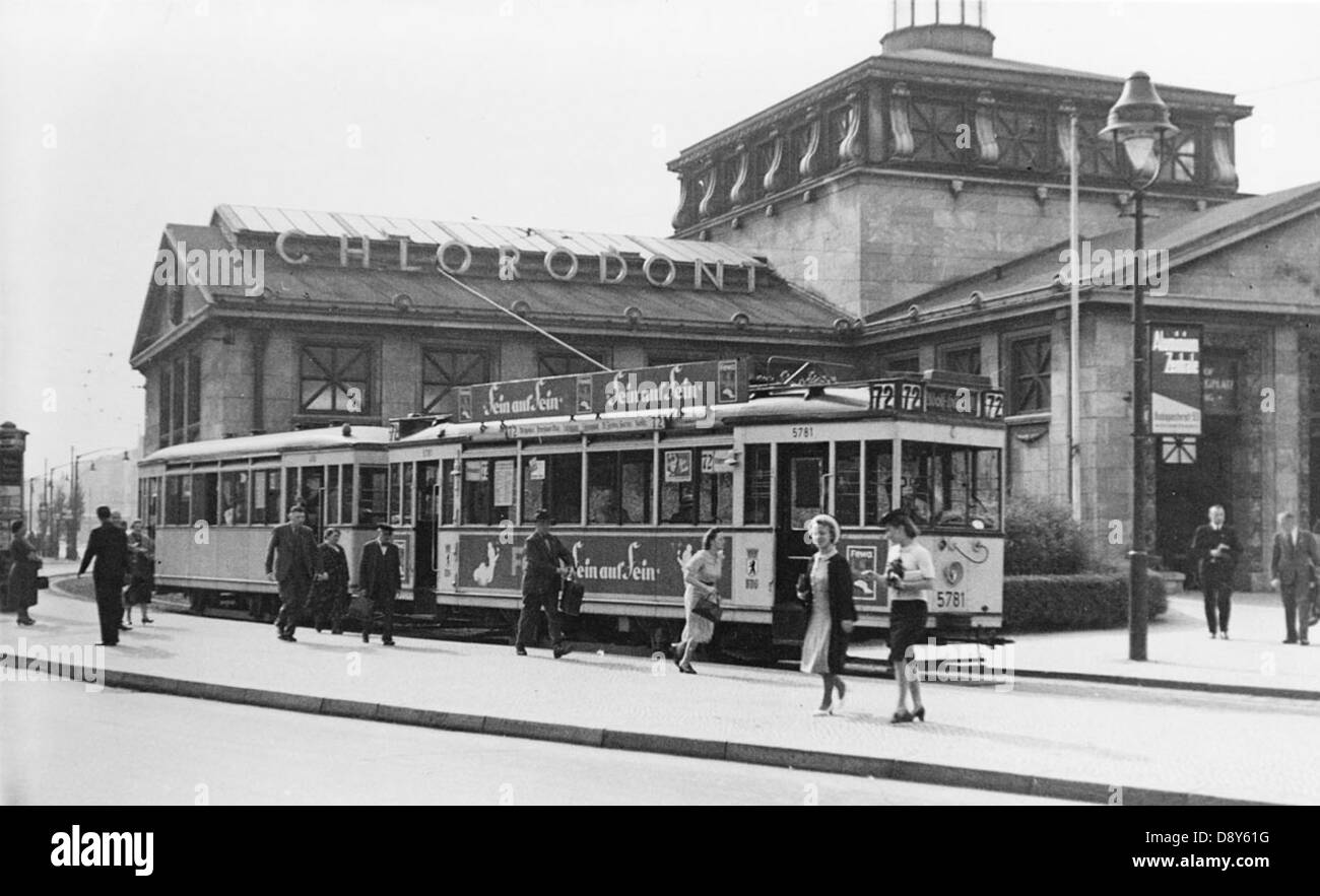 This photograph depicts a tram at Wittenbergplatz in Berlin, showcasing ...