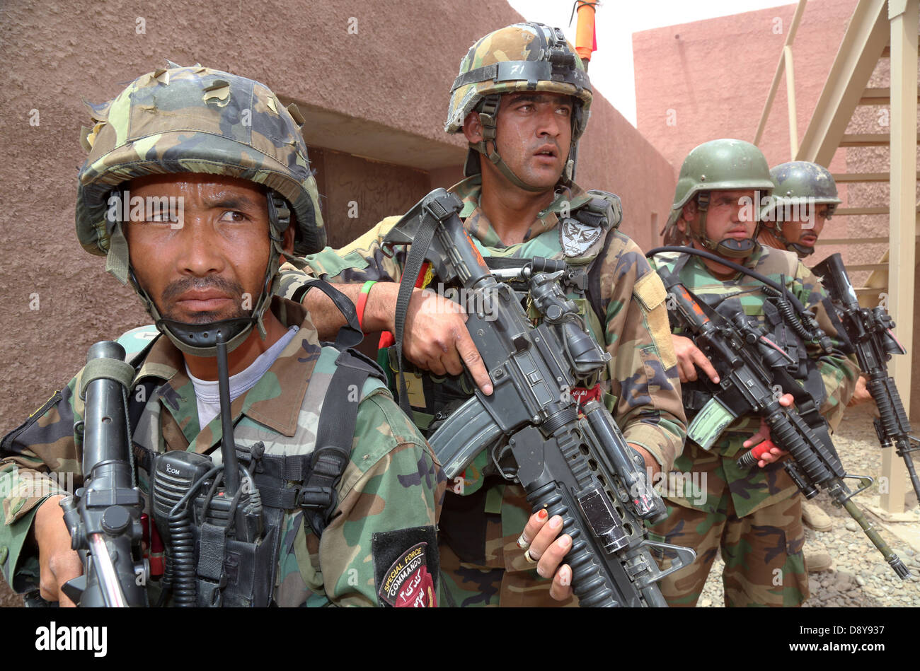 Afghan National Army commandos with Special Operations Kandak conduct a ...